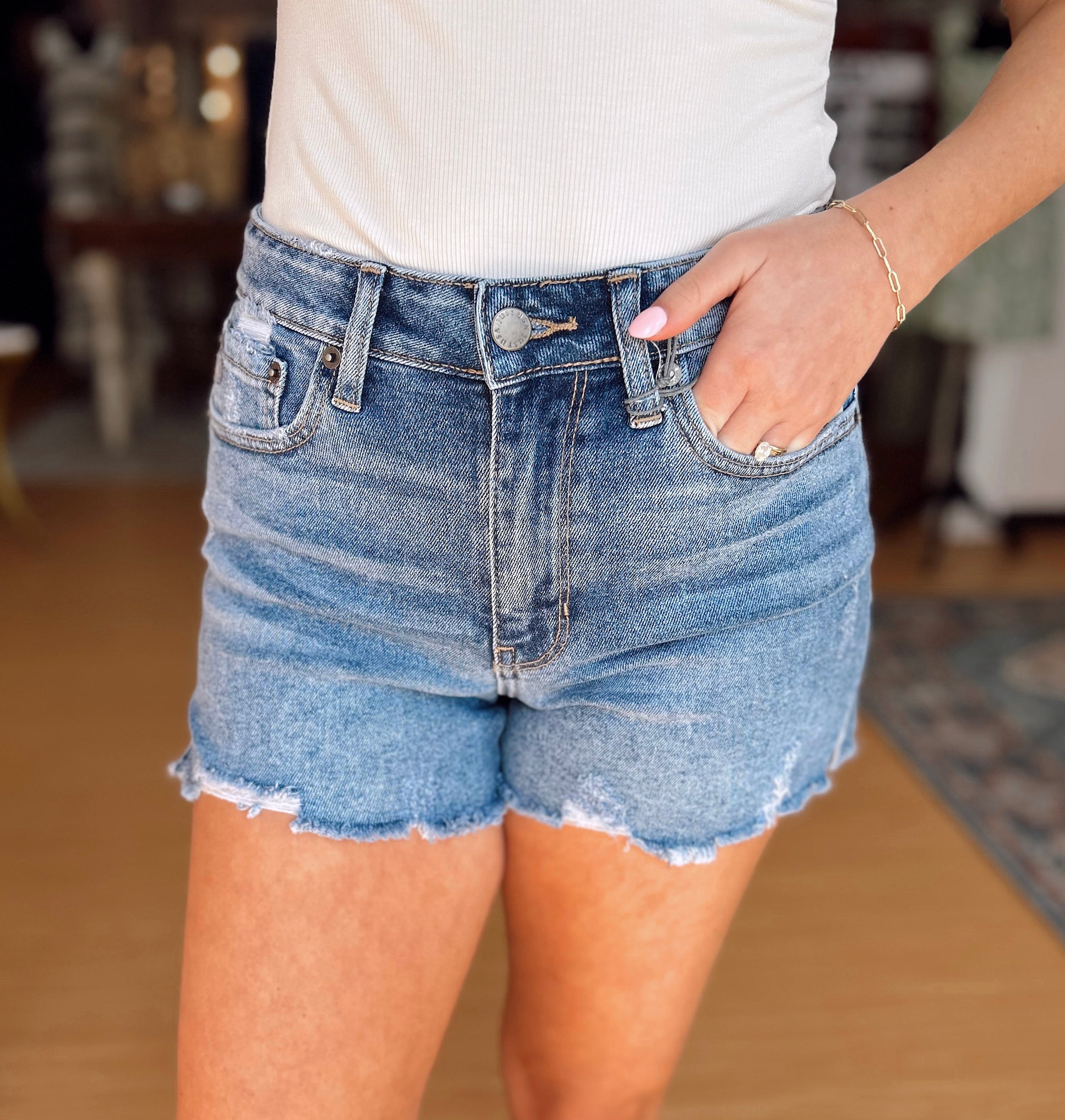 High Rise Denim Shorts | Jean And Jane Boutique